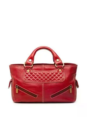 Celine 2000 Leather Biker Boogie Handbag - Red