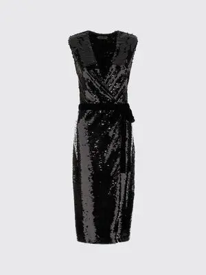 Alberta Ferretti Sleeveless Sequin Wrap Midi Dress
