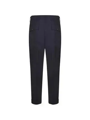 DELL'OGLIO Pleated Turn-up Trousers