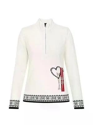 NEWLAND Embroidered Zip-up Sweater