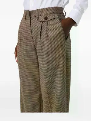 MAR DE MARGARITAS Houndstooth-pattern Pleated Trousers