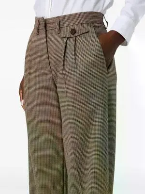 MAR DE MARGARITAS Houndstooth-pattern Pleated Trousers - Brown