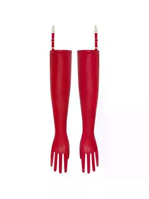 SCANDALE Inspiration Divine Leather Opera Gloves - Red
