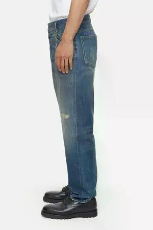 Closed Distressed Straight-leg Jeans - Blue