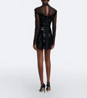 Roberto Cavalli Sequined Lace Minidress