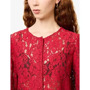 FRAME Scalloped-hem Lace Blouse