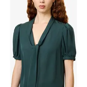 FRAME The Sonnet Short-sleeve Silk Blouse