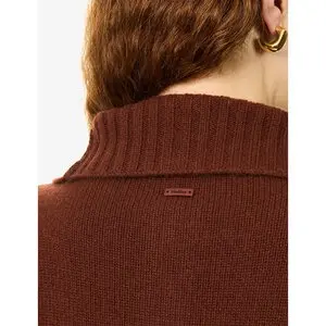 Max Mara High-neck 1/4 Zip Cashmere Sumper - Rust