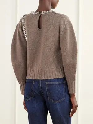Simkhai Monroe Crystal-embellished Wool-blend Sweater