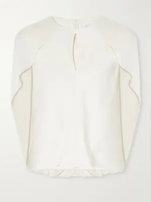 Simkhai Lauren Cape-effect Satin Blouse - Neutrals