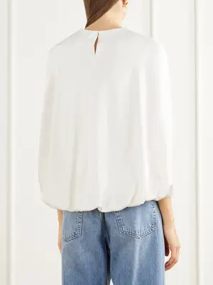 Simkhai Lauren Cape-effect Satin Blouse