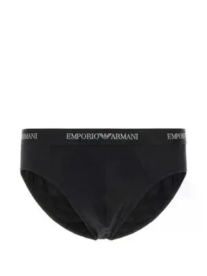 Emporio Armani Briefs In Stretch Cotton Jersey Essential - Black