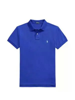 Polo Ralph Lauren Logo-embroidered Cotton Polo Shirt - Blue