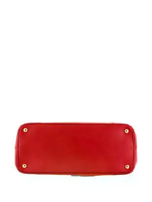 Prada Bicolor Double Zip Lux Saffiano Leather Medium Tote Bag