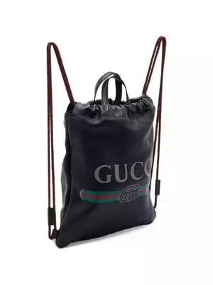 Gucci Leather Drawstring Backpack