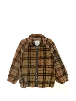 Brunello Cucinelli Check-pattern Shearling Jacket - Brown