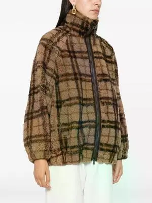 Brunello Cucinelli Check-pattern Shearling Jacket