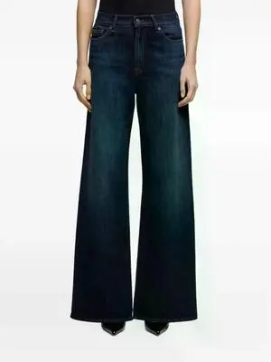 7 For All Mankind Lotta Whiskered Wide-leg Jeans