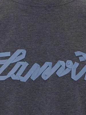 LANVIN Short-sleeved Cotton Crewneck T-shirt With Embroidered Logo
