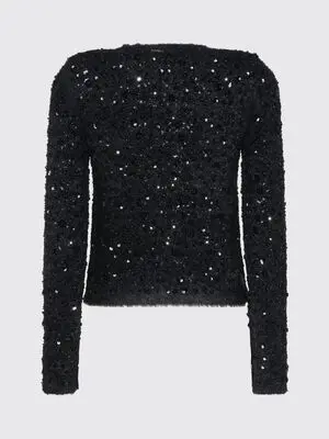 TWINSET All-over Sequin Embroidered Knit Crewneck Cardigan