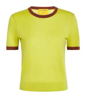 Guest In Residence Cashmere Airy Ringer T-shirt - Green