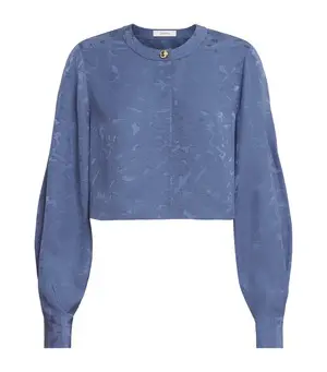 JOSEPH Leopard Jacquard Cece Jacket - Blue