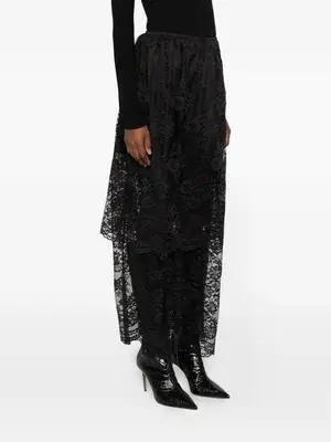 CARLA G. Flower-lace Maxi Skirt