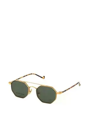 EYEPETIZER Lime Vista Geometric-frame Sunglasses