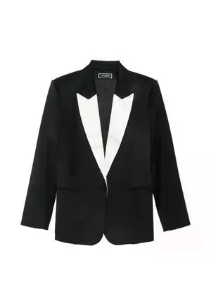 STYLAND Silk-lapel Tuxedo Blazer - Black