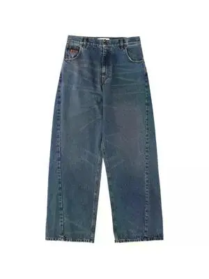 MSGM Faded Wide-leg Jeans - Blue