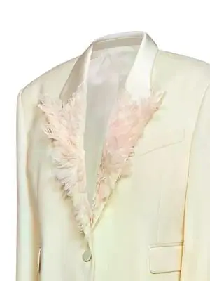 Attico Feather-embroidered Cropped Jacket