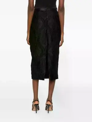 STYLAND Back-slit Jacquard Midi Skirt