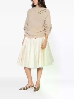 FORTE_FORTE Bead-embellished Knitted Sweater - Neutrals