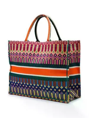 Dior 2018 Large Embroidered Canvas Book Tote Bag