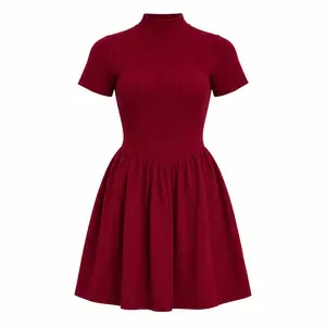 ANOTHER GIRL Burgundy Waist Detail Knit Mini Dress - Red