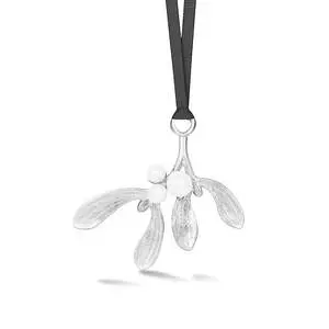 DOWER & HALL Mistletoe Christmas Decoration Pewter - Silver