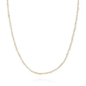 NELLOU JEWELLERY Citrine November Birthstone Orbit Necklace Sterling - Silver