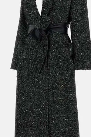 Max Mara Long Tailoring Coat In Tweed