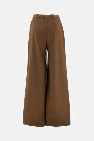 Max Mara Pantaloni Jogging In Flanella Di Lana Stretch