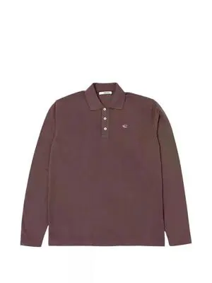 EDMMOND STUDIOS Logo-patch Long-sleeve Polo Shirt - Brown