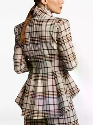 LIZ SKORSIS Malinda Checked Tailored Blazer