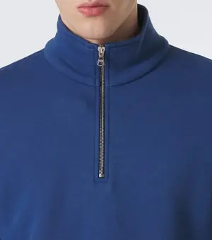 Orlebar Brown Wyatt Cotton Jersey Half-zip Sweatshirt - Blue