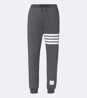 Thom Browne 4-bar Cotton Jersey Sweatpants - Grey