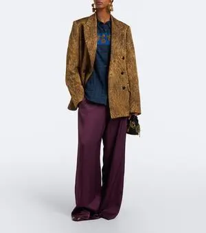 Dries Van Noten Checked Embroidered Cotton Flannel Shirt