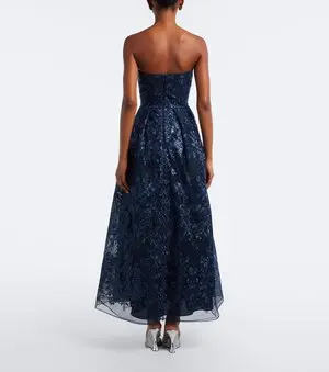 Elie Saab Sequined Lace Bustier Gown