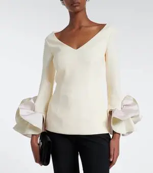 Safiyaa Sintien Ruffled Crepe Top