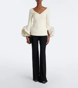 Safiyaa Sintien Ruffled Crepe Top