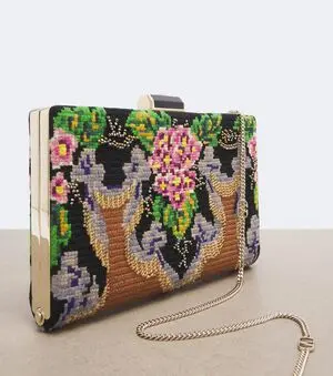 Valentino Garavani Berthe Embellished Jacquard Clutch