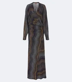 Missoni Draped Printed Lame Gown