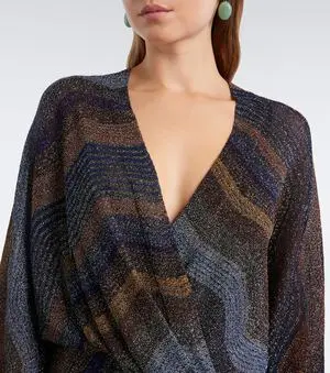 Missoni Draped Printed Lame Gown